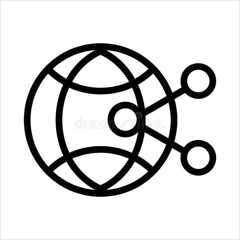 Globe Icon Vector. Globe with Connection Dot Icon Stock Vector ...