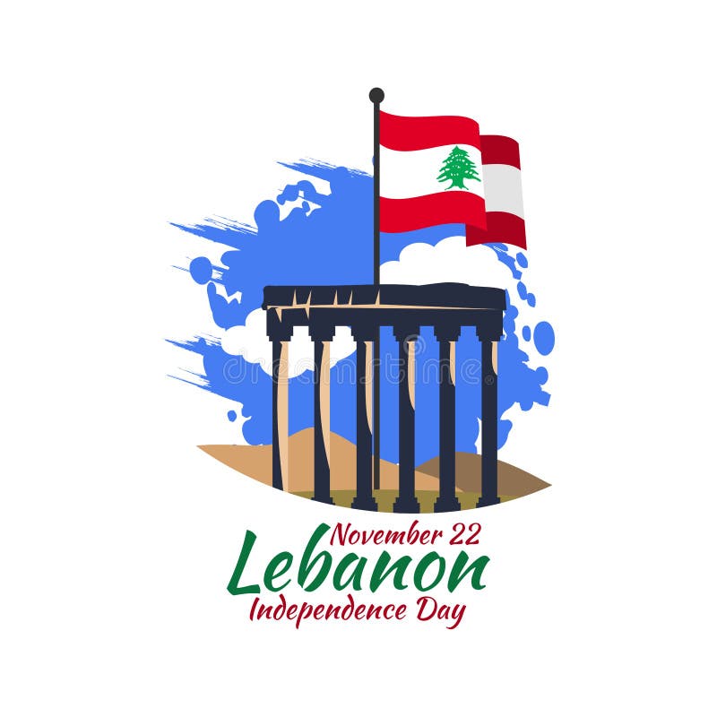 November 22, Happy Independence Day of Lebanon Stock Vector ...