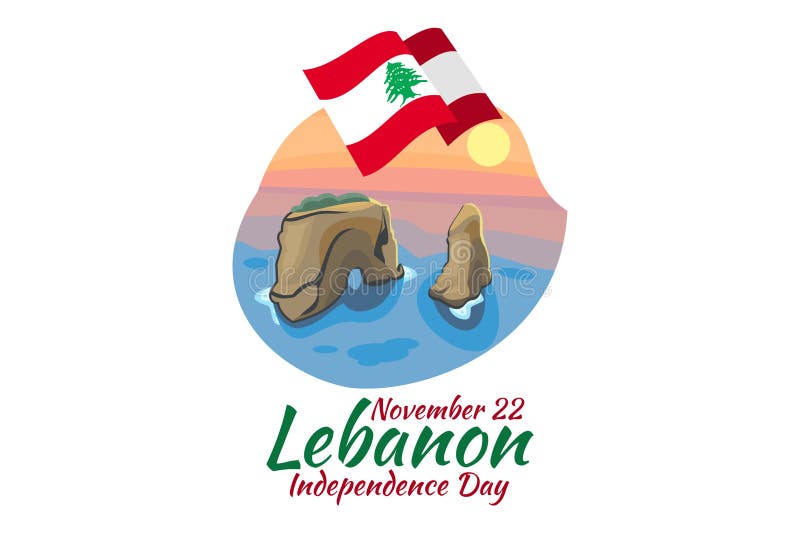 22 November. Lebanon Independence Day Background in National Flag Color ...