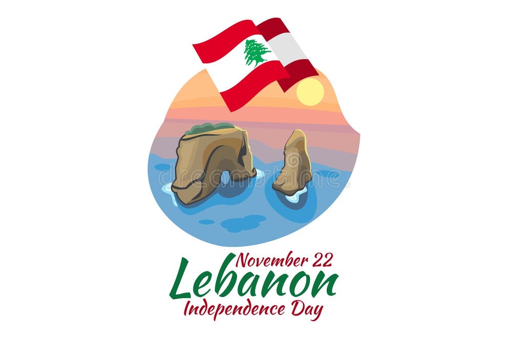 November 22, Happy Independence Day of Lebanon Stock Vector ...