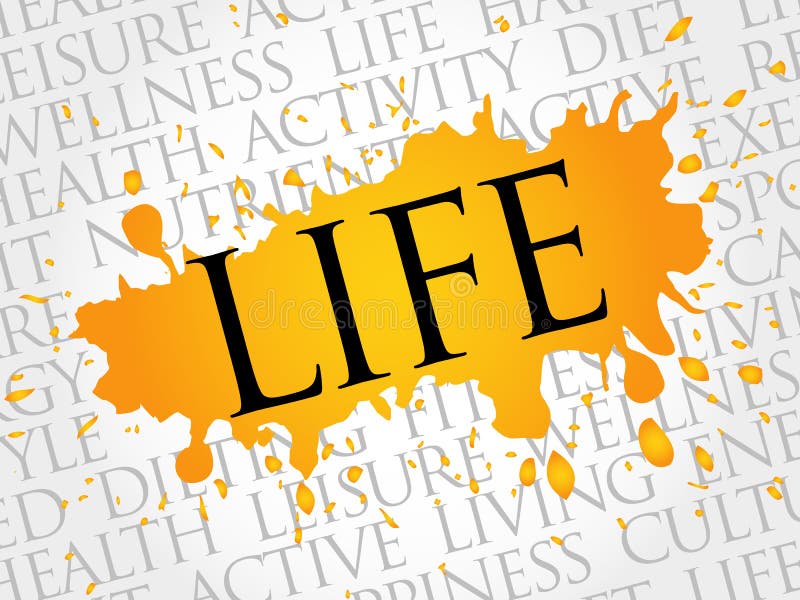 Life word cloud stock illustration. Illustration of collage - 199950426
