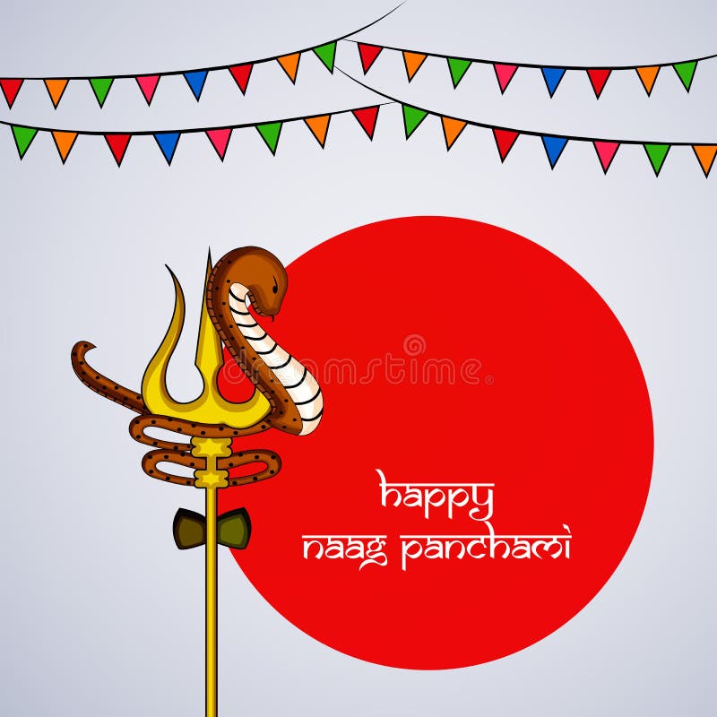 Hindu Festival Naag Panchami Stock Illustration - Illustration of naag ...