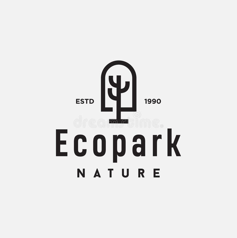 Unique Park Logo Design Nature Organic. Simple Modern Line Art Tree ...