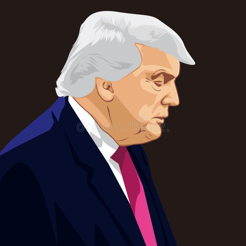 Vector Portrait of Donald Trump, Vector Portrait of Donald Trump with ...