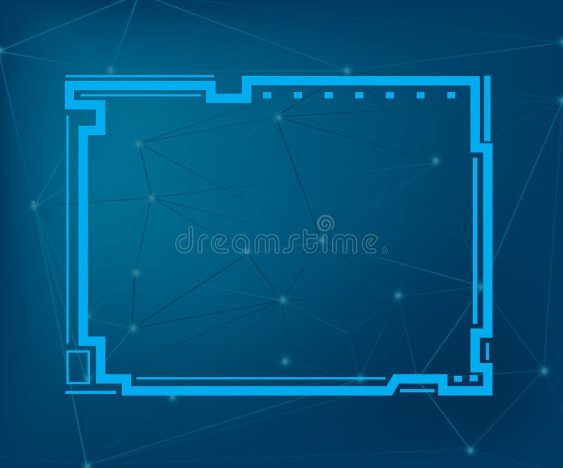 Abstract Blue Futuristic Background, Gaming Frame Stock Vector ...