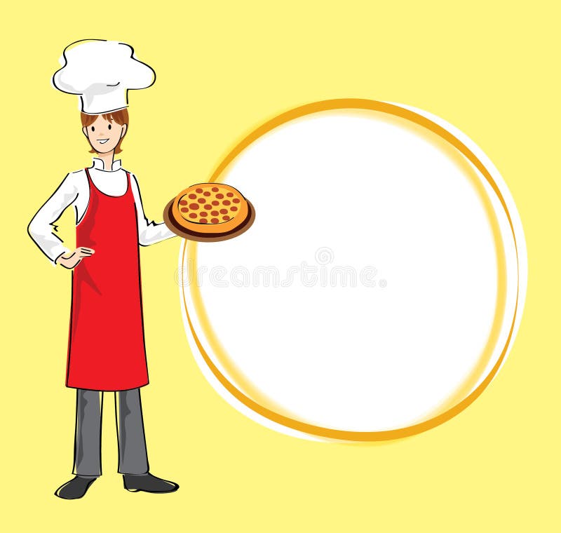 Frame with Chef Holding Meal Stock Illustration - Illustration of ...