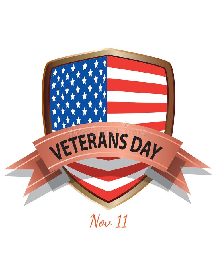 America`s Veterans Day Sign and Badge Stock Vector - Illustration of ...