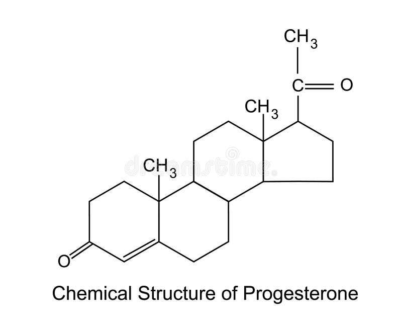 Chemical Structure of Progesterone. Stock Vector - Illustration of ...