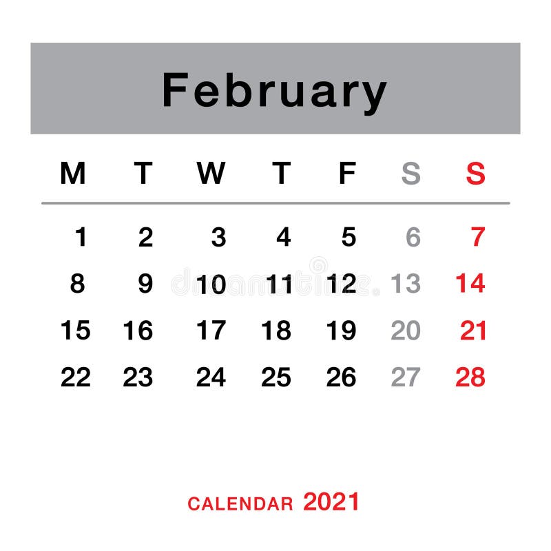 February 2021 Planning Calendar . Simple February 2021 Calendar. Week ...