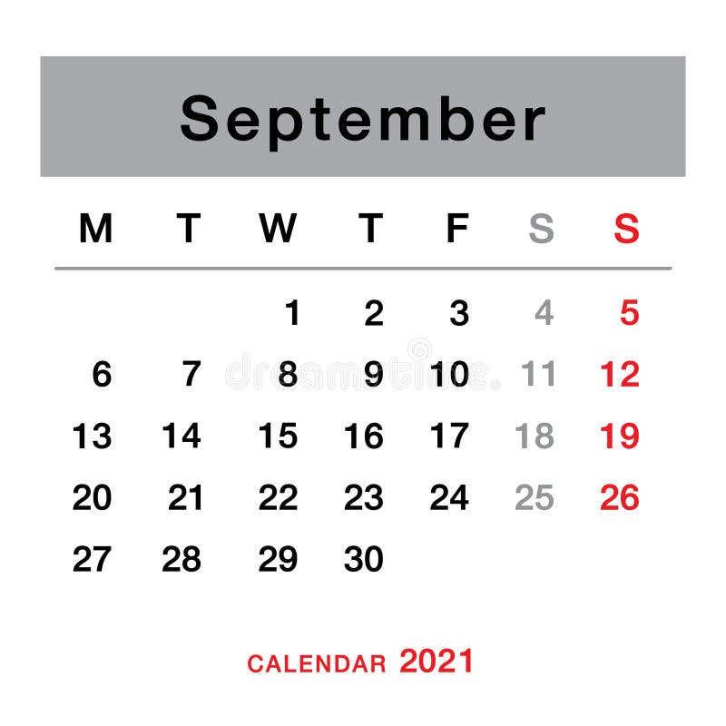 September 2021 Planning Calendar . Simple September 2021 Calendar. Week ...