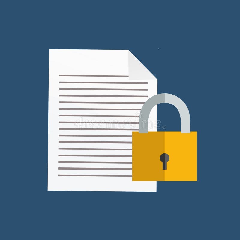 File Lock, Protected File, Flat Icon Vector Illustration Stock Vector ...