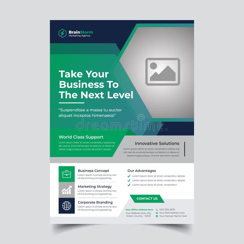 Flyer Design. Business Brochure Template. Annual Report, Flyer, Leaflet ...
