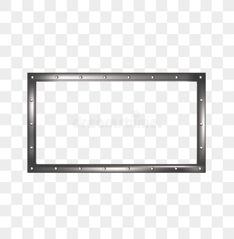 Metal frame with rivets stock vector. Illustration of poster - 200672041