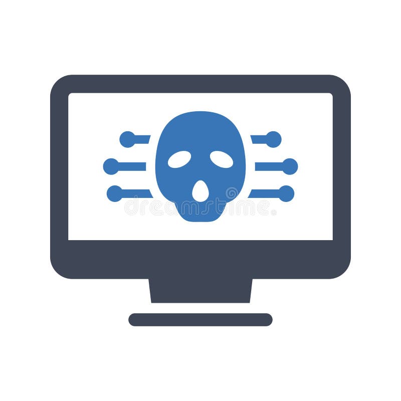 Computer Hacking Icon Vector Illustration Stock Vector - Illustration ...