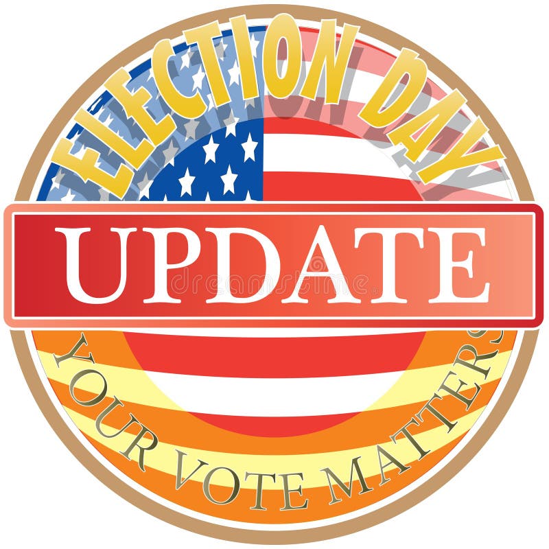 Vote Sign and Badge of America Election Day Stock Vector - Illustration ...