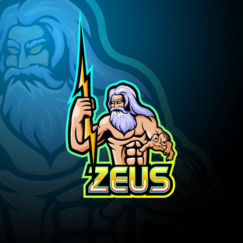Zeus Esport Logo Mascot Design Stock Vector - Illustration of energy ...