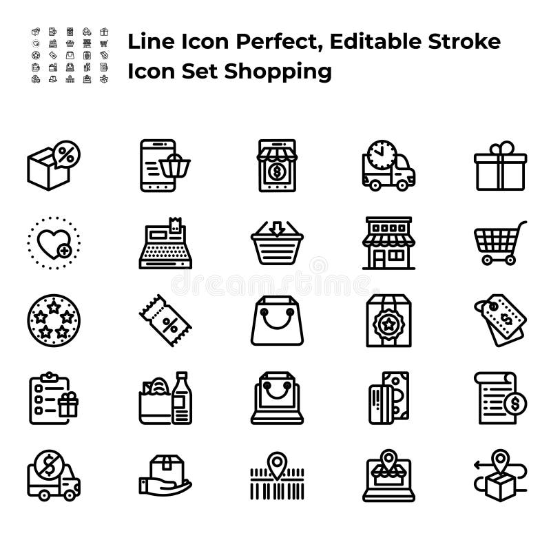 Shopping related icon set stock vector. Illustration of coupon - 21039022