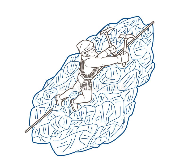 Mountain Climbing Equipment Drawing Stock Illustrations – 747 Mountain ...