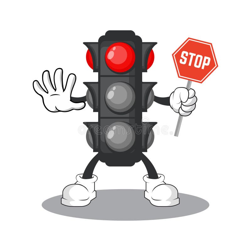 Cartoon Red Stop Light