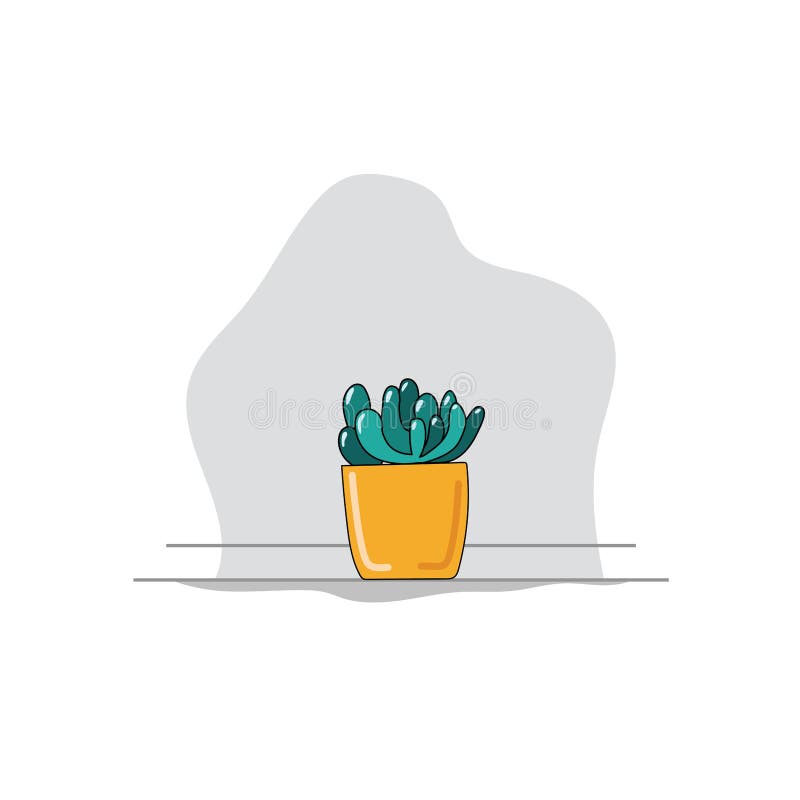 Succulents in Simple Vector Style Design Stock Vector - Illustration of ...