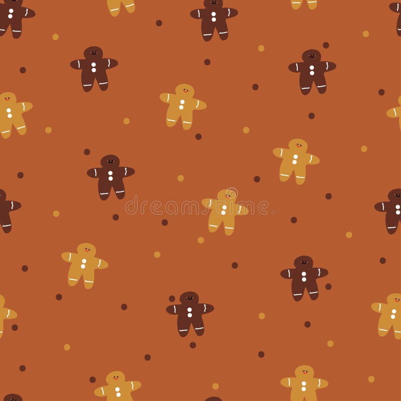 Seamless Pattern with Cartoon Ginger Cookies. for Fabric Print, Textile ...