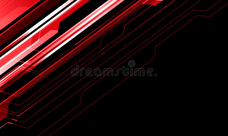 Abstract Red Metallic Line Cyber on Black with Blank Space Design ...
