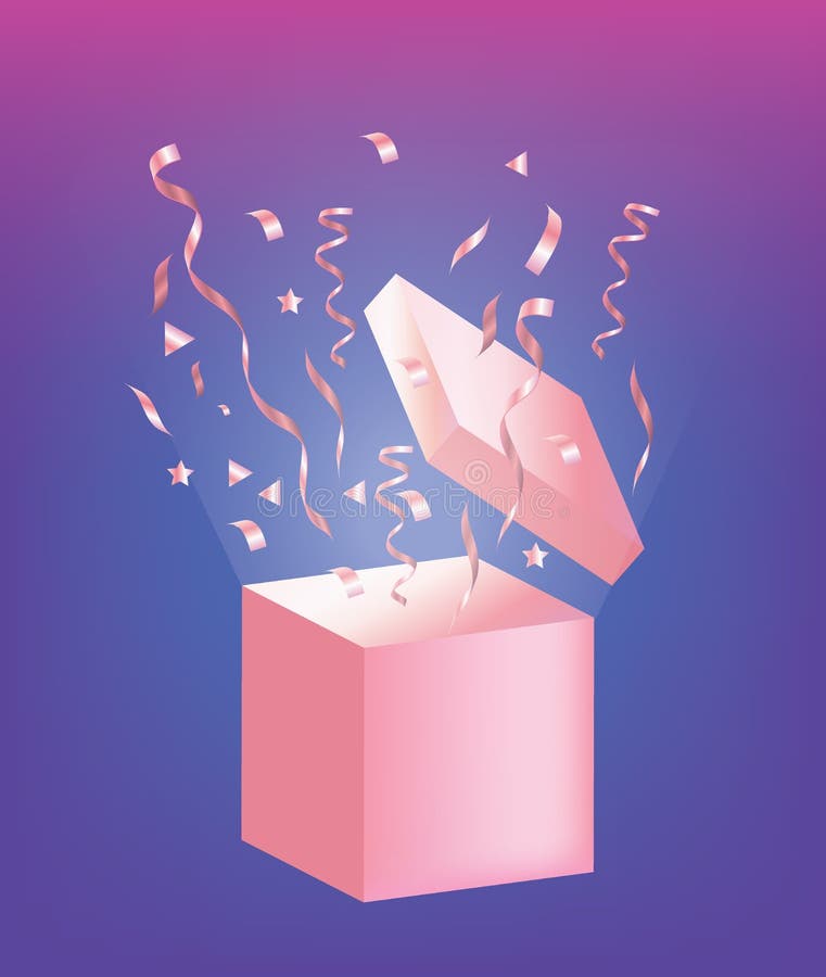 Open box with confetti stock vector. Illustration of competition ...