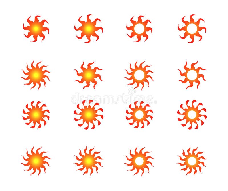 Sunshine Icon Vector Collection Stock Vector - Illustration of drawing ...