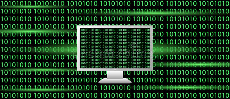 Abstract Binary Numbers Code Background on Computer Monitor Stock ...