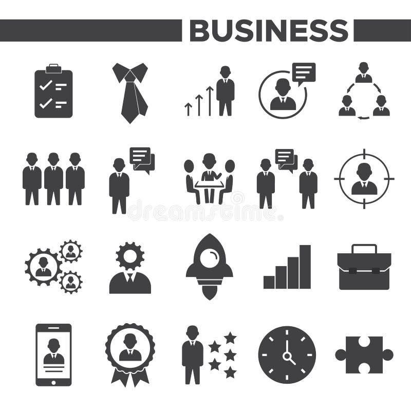 Stock Vector Set of Work Icons People Business Skill Manager ...