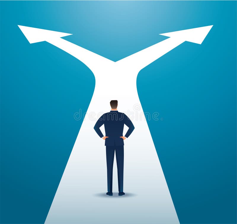 Choosing between 2 Choices,confusion Concept,businessman Thinking with ...