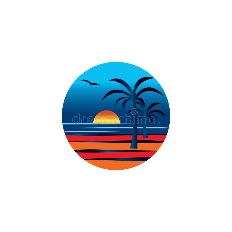 Beach Vector Logo. Resort Logo. Sunset Emblem. Vector Stock Vector ...