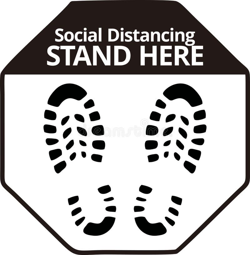 Social Distancing Stand Here, Floor Sticker Sign,Social Distancing ...