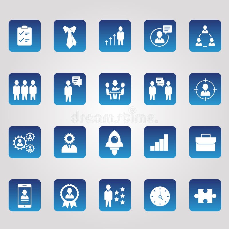 Stock Vector Set of Work Icons People Business Skill Manager ...