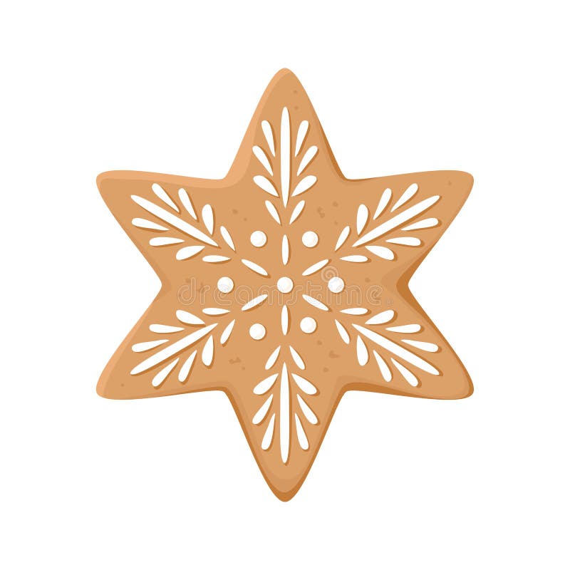Gingerbread Snowflake Isolated on White Background. Christmas Cookies ...