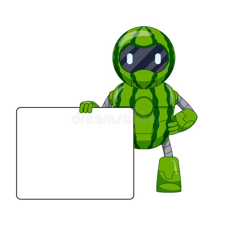 Watermelon robot flight stock vector. Illustration of summer - 201794823