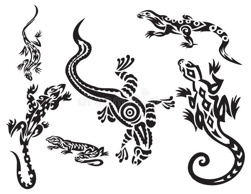 Maori Lizard Flash Tattoo Stock Illustrations – 18 Maori Lizard Flash ...
