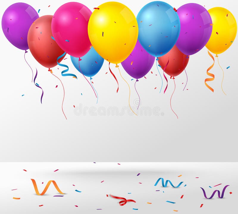Birthday and Celebration Banner with Colorful Balloon Stock Vector ...