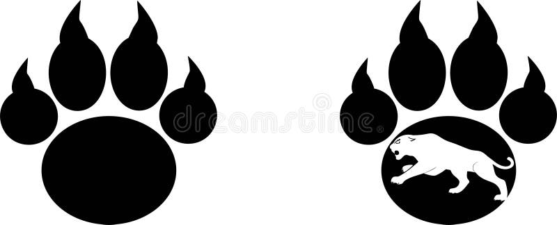 Panther Paws on White Background. Vector Stock Vector - Illustration of ...