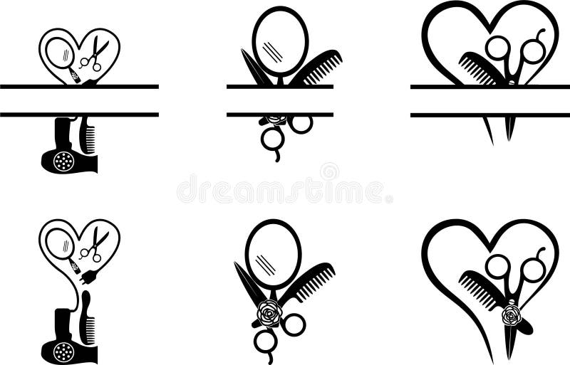 Hairdresser Tools, Enter Your Text. Vector Stock Vector - Illustration ...