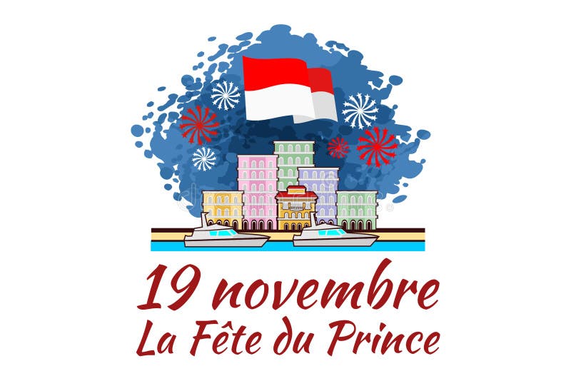 November 19, Prince`s Holiday. National Day of Monaco Stock Vector ...