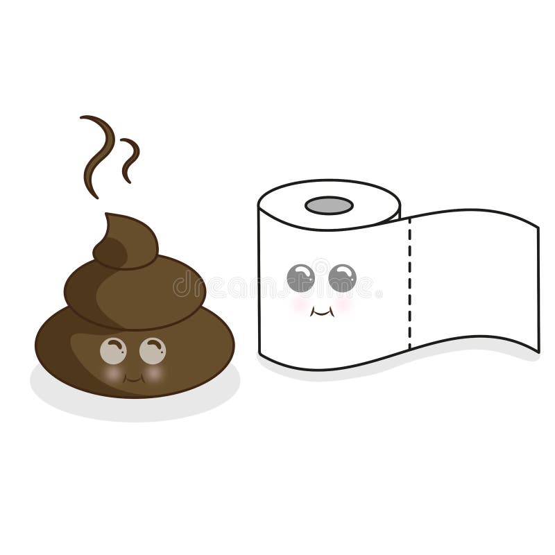 Spills of Pretty Toilet Paper and Poop Stock Vector - Illustration of ...