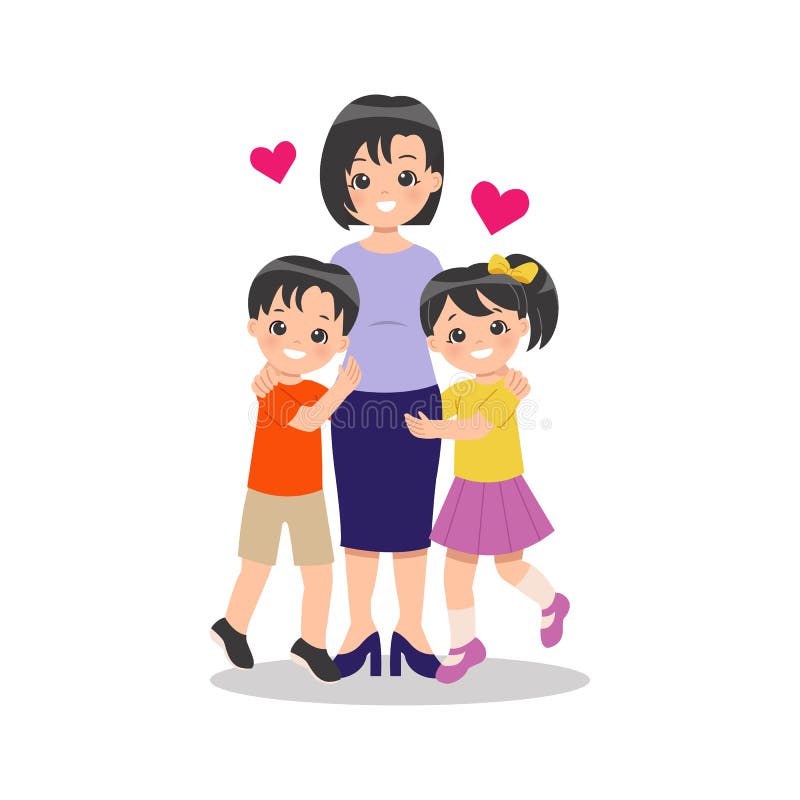 Woman Children Single Parent Family Stock Illustrations – 476 Woman ...
