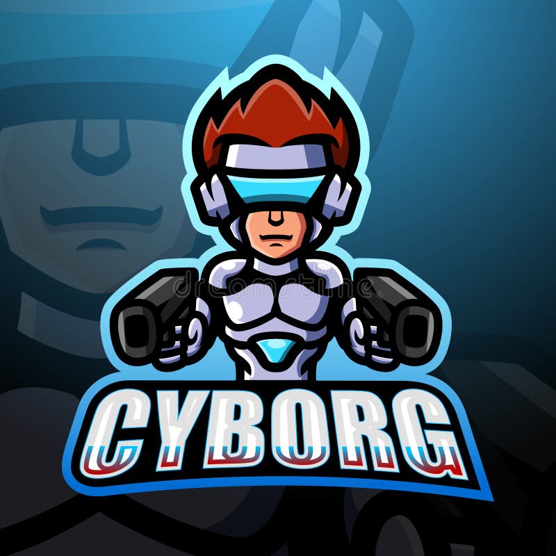 Cyborg Mascot Esport Logo Design Stock Vector - Illustration of battle ...