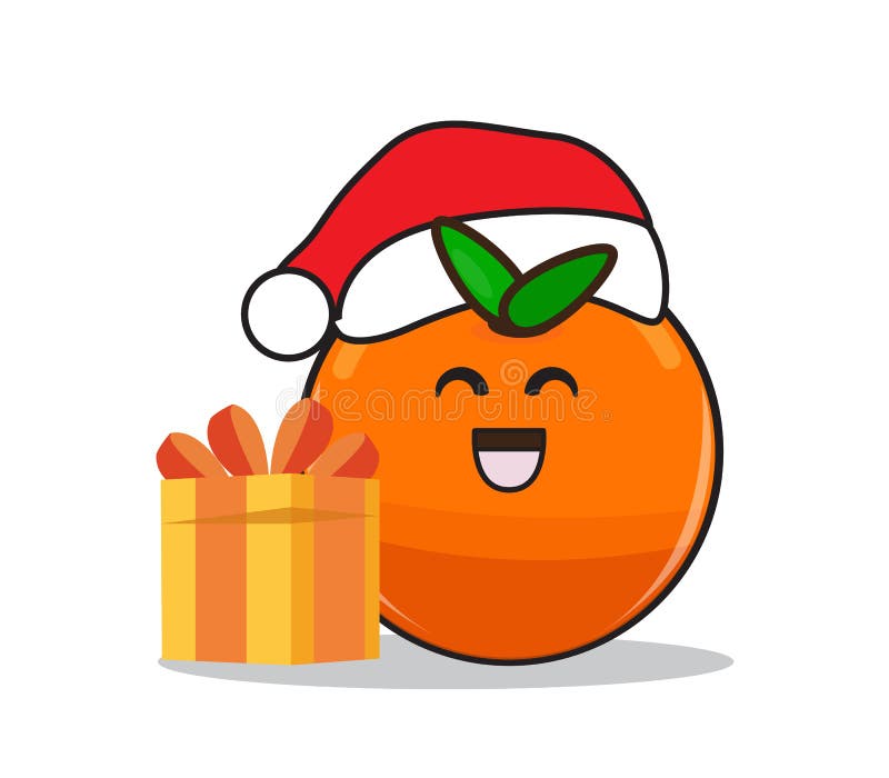 Orange Mascot with Santa Christmas Stock Vector - Illustration of ...
