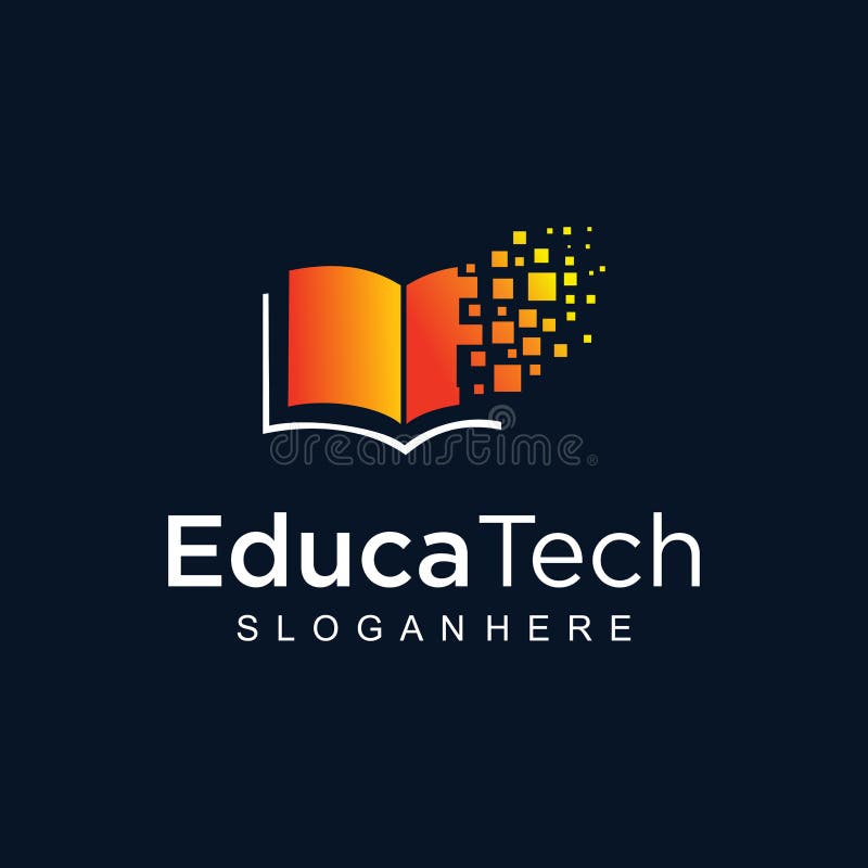 Digital Book Tech Logo. Modern Book Logo Design Template . Tech Book ...