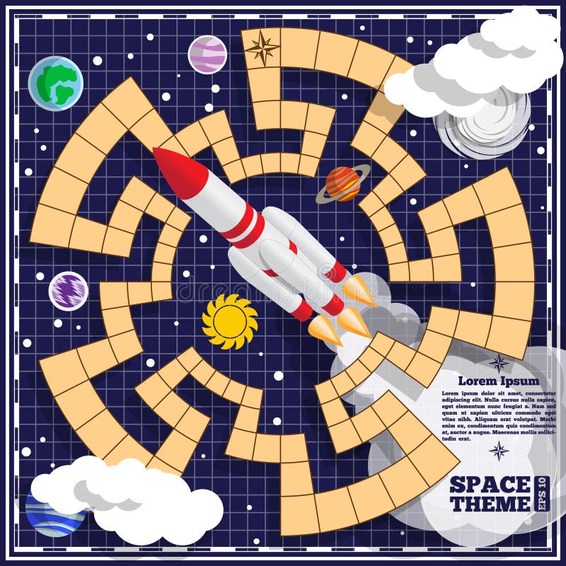 A Board Game on the Space Theme. Stock Vector - Illustration of ...