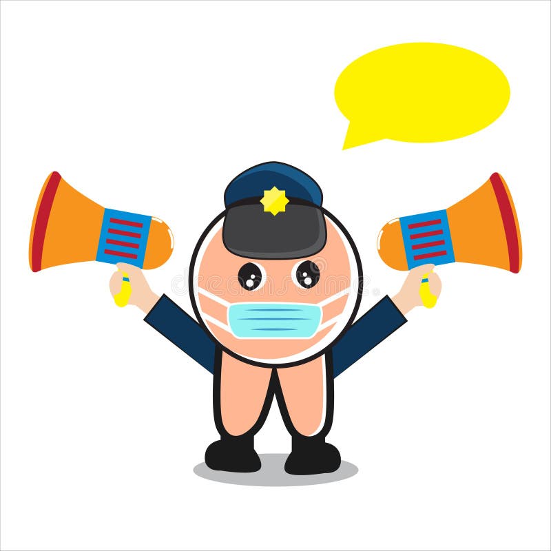 A Police Mascot Wearing a Mask and a Toa Stock Vector - Illustration of ...