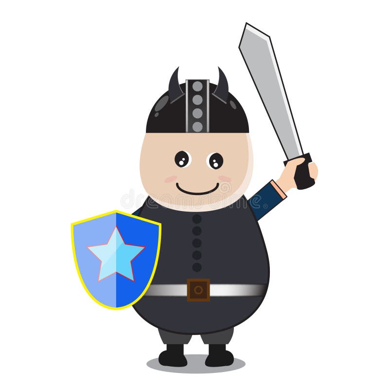 Illustration of a Mascot Soldier Carrying a Sword and Shield Stock ...