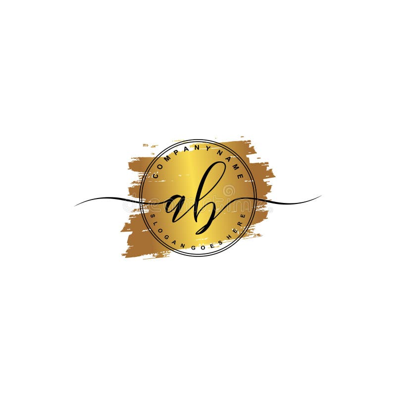 Initial Letter AB Beauty Handwriting Logo Vector Stock Vector ...
